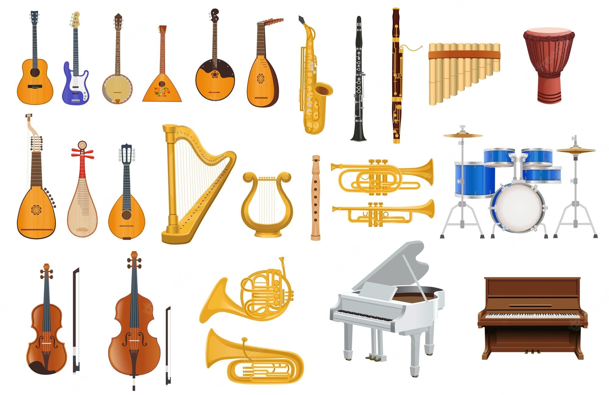 Aprende a tocar conjuntos de instrumentos musicales