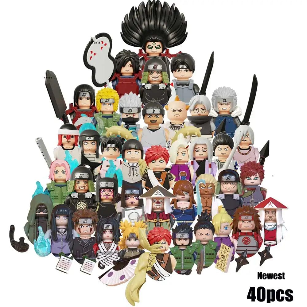Narutoe Sasuke Kakashi Akatsuki bricks Building Blocks Anime cartoon b
