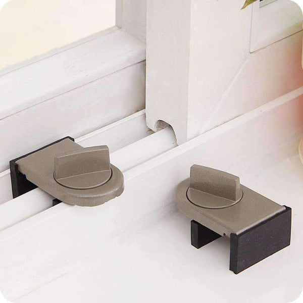 2pcs sliding doors and windows limiter plastic steel rotary switch lock ...