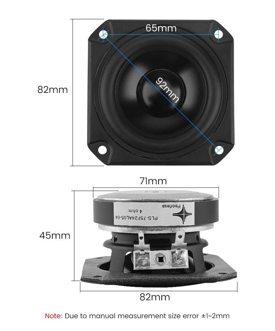 AIYIMA 2Pcs 3 Inch Full Range Speaker Driver 4 Ohm 40W Bookshelf Speak ...