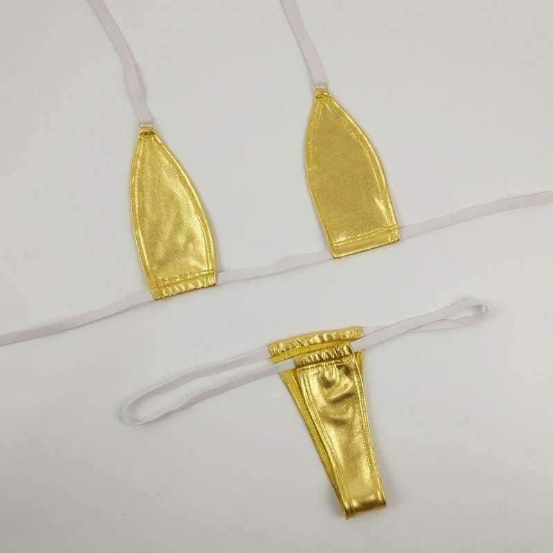 Teardrop Mini Micro Bikini Swimwear Set Sexy Women Gilding Bathingsuit ...