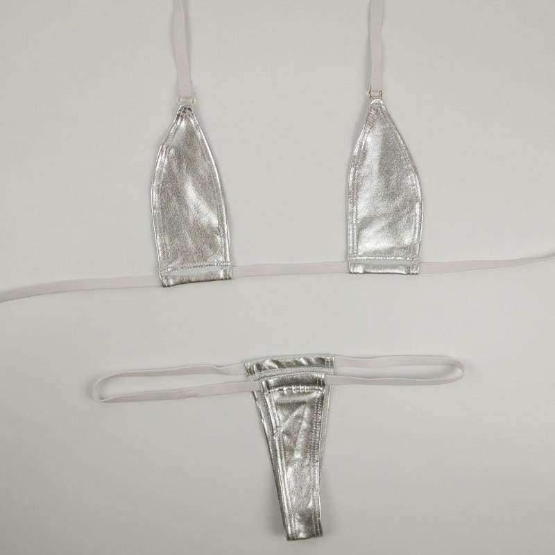 Teardrop Mini Micro Bikini Swimwear Set Sexy Women Gilding Bathingsuit ...