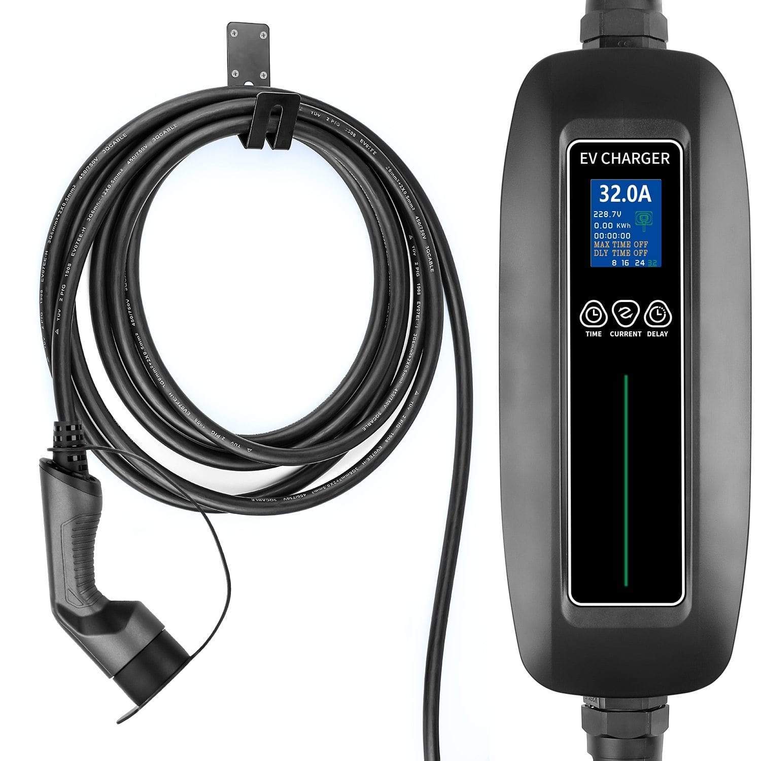 EV Charger Type 2 Switchable 8/16/24/32A 1 Phase Portable EV Charging ...