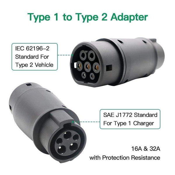 EVSE Adaptor type2 to Type 1 Electric Vehicle Car EV Charger Connector ...