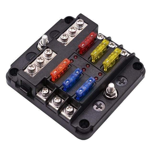 Fuse Box with Negative Bus Blade Fuses Holder Block 6/12 Way with LED ...