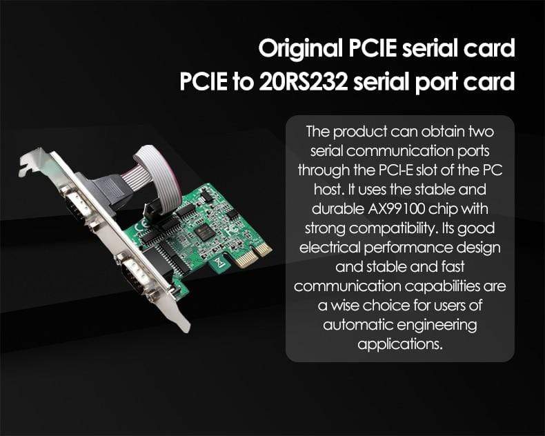 Pcie para duas portas seriais Interface RS232 Computador de controle ...