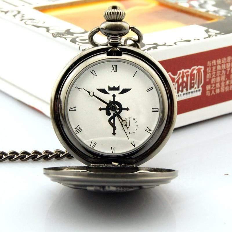 Pocket Watch Men's Quartz Watch Cosplay Edward Elric with Chain Anime ...