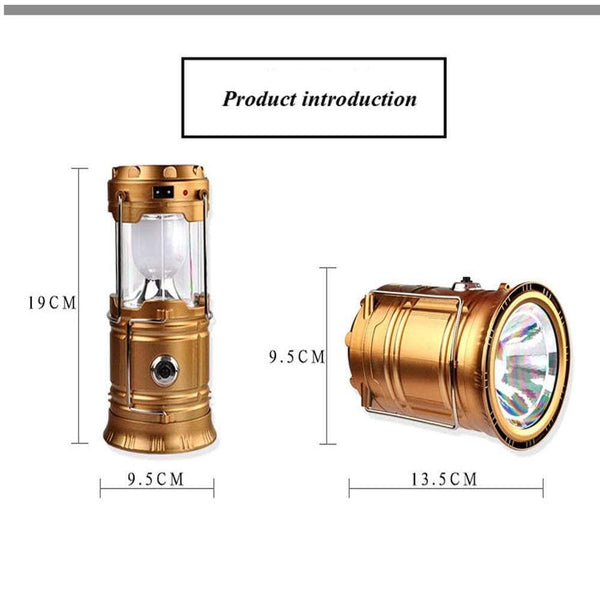Solar Powered Collapsible Flashlights Outdoor SOS Camping equipment Tr ...