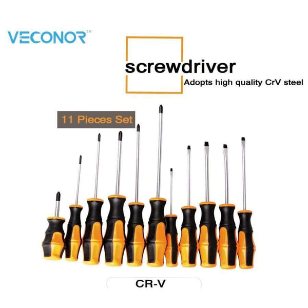 Veconor 11 pieces screwdriver set phillips cross head slot type ...